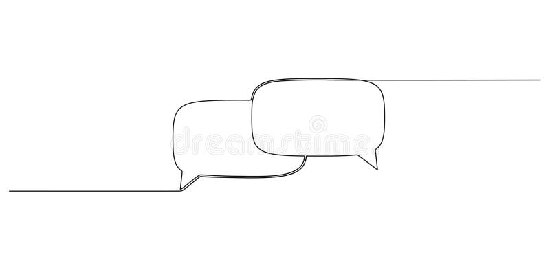 Single Line Drawing of Speech Bubbles Stock Vector - Illustration of ...