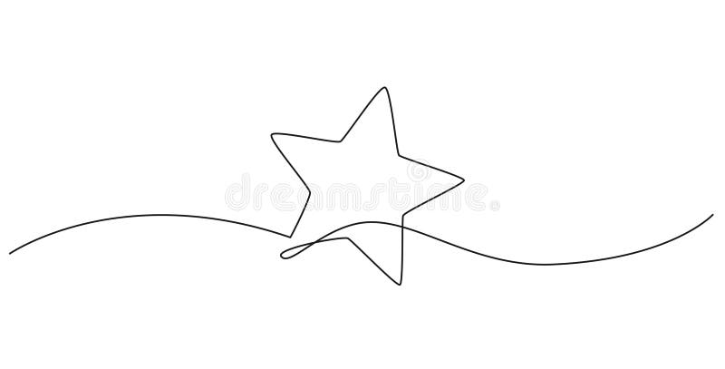 Single Line Drawing of Star Shape Stock Illustration - Illustration of ...
