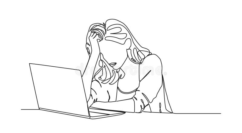 Frustrated Woman Line Drawing Stock Illustrations – 674 Frustrated ...