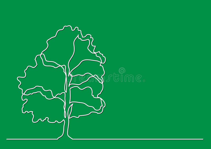 Single Line Drawing of Tree Stock Vector - Illustration of contour ...
