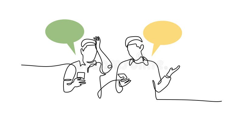 Conversation Two People Phone Stock Illustrations – 812 Conversation ...