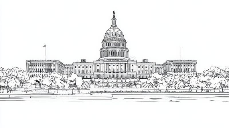Capitol Line Drawing Stock Illustrations – 1,898 Capitol Line Drawing ...