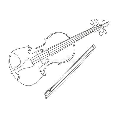 A Single Line Drawing of a Violin. Continuous Line Violin Icon Stock ...