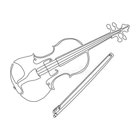 A Single Line Drawing of a Violin. Continuous Line Violin Icon Stock ...