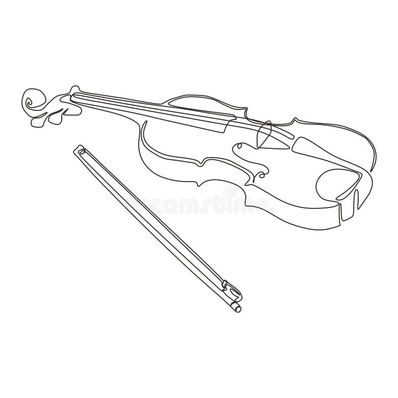 A Single Line Drawing of a Violin. Continuous Line Violin Icon Stock ...