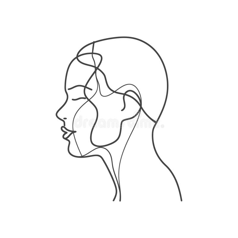 AI-Generated One-Line Woman S Face Stock Vector - Illustration of woman ...