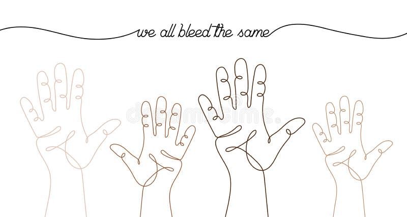 Single Line Drawn Hand Gestures, Minimalistic Human Hands, Different ...