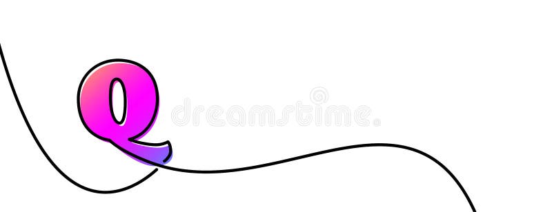 Single Line Drawn Q Letter Outline Stock Vector - Illustration of ...