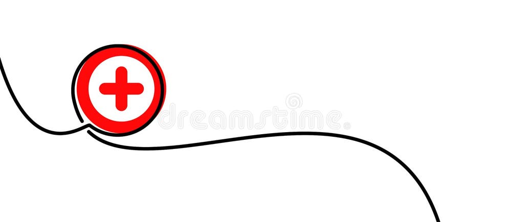 Single Line Drawn Red Cross in Circle Editorial Photo - Illustration of ...