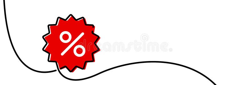 Single Line Drawn Red Tag with Percent Stock Vector - Illustration of ...