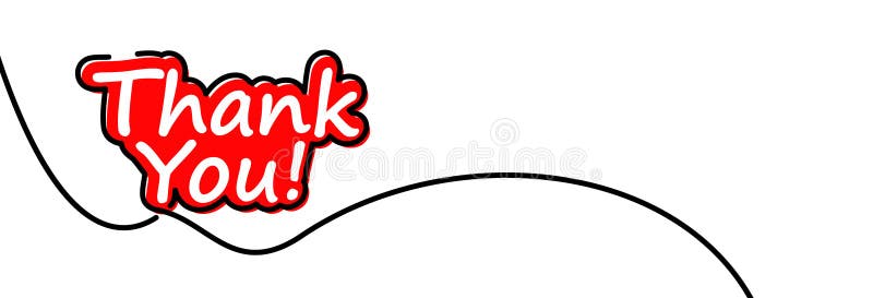 Single Line Drawn Thank You Sign Silhouette Stock Vector - Illustration ...