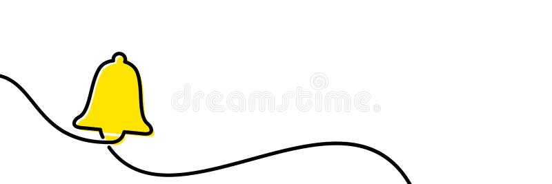 Single Line Drawn Yellow Bell Outline Stock Vector - Illustration of ...