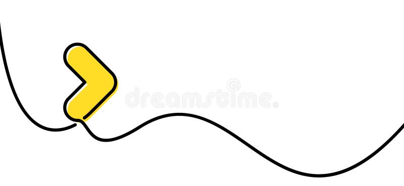 Single Line Drawn Yellow Play Arrow Stock Vector - Illustration of flat ...