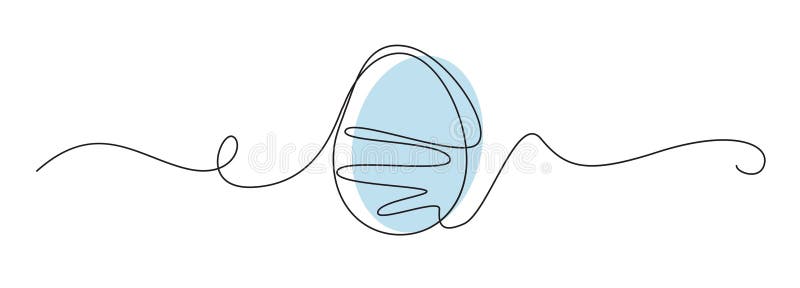 Single Line Egg, Hand Drawn Continuous One Line the Easter Symbol ...