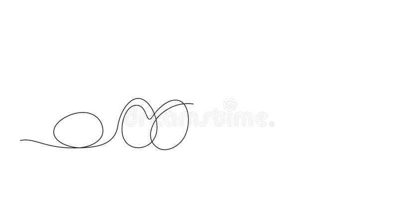 Single Line Egg, Hand Drawn Continuous One Line the Easter Symbol ...