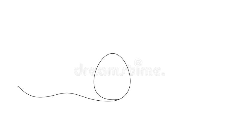Single Line Egg, Hand Drawn Continuous One Line the Easter Symbol ...