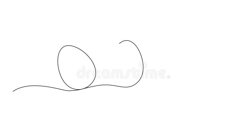 Single Line Egg, Hand Drawn Continuous One Line the Easter Symbol ...