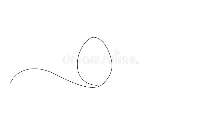 Single Line Egg, Hand Drawn Continuous One Line the Easter Symbol ...