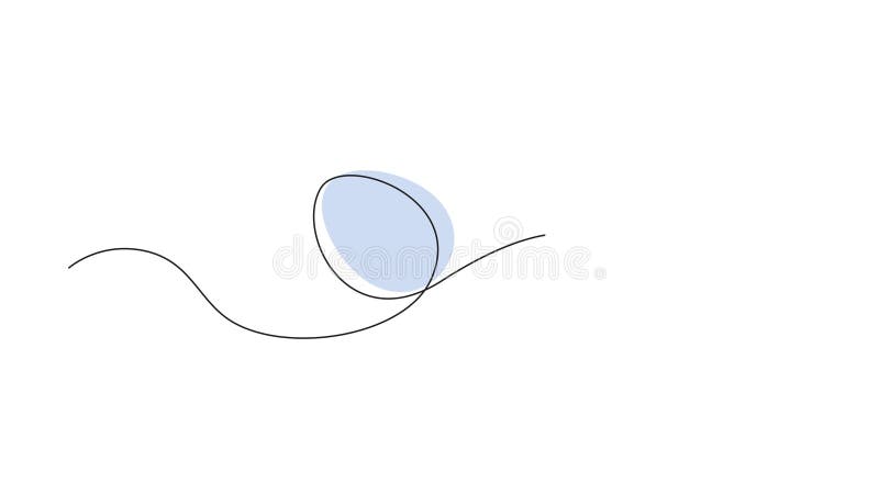 Single Line Egg, Hand Drawn Continuous One Line the Easter Symbol ...