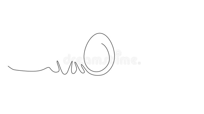Single Line Egg, Hand Drawn Continuous One Line the Easter Symbol ...