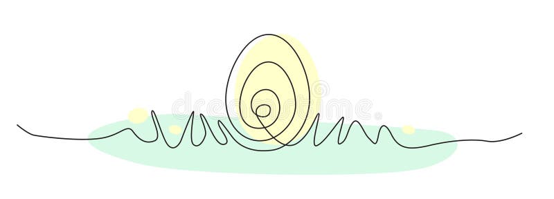 Single Line Egg, Hand Drawn Continuous One Line the Easter Symbol ...