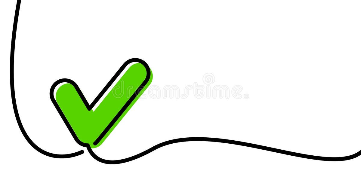 Single Line Drawing Check Mark Stock Illustrations – 184 Single Line ...