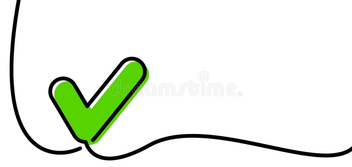 Single Line Drawing Check Mark Stock Illustrations – 184 Single Line ...