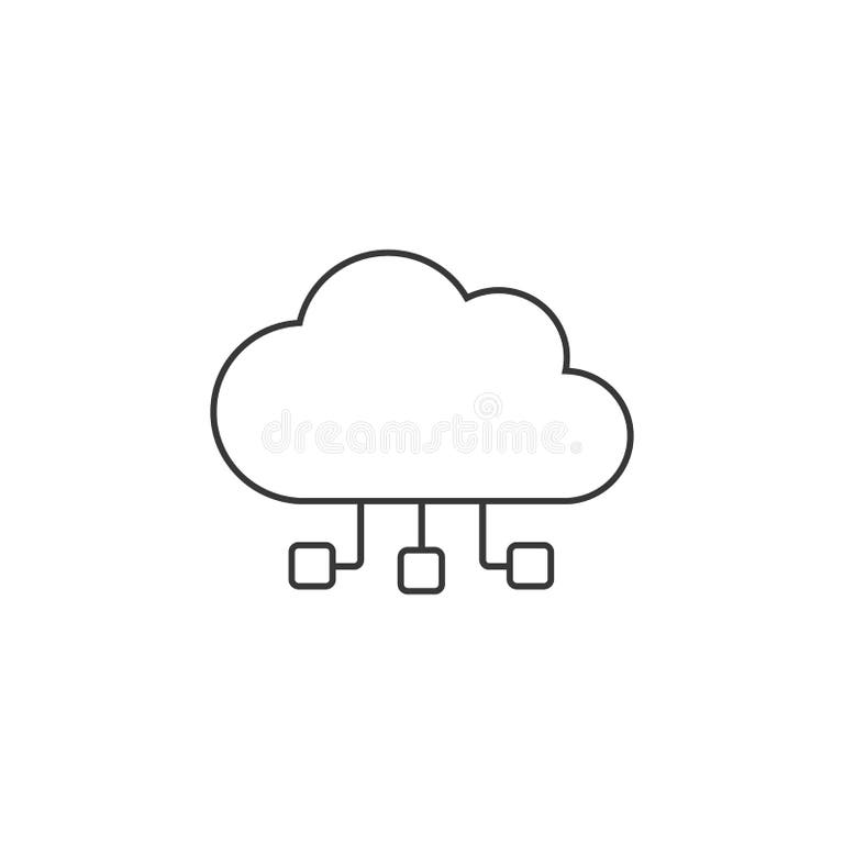 Single Line Icon of a Cloud Computing. Vector Illustration Stock Vector ...
