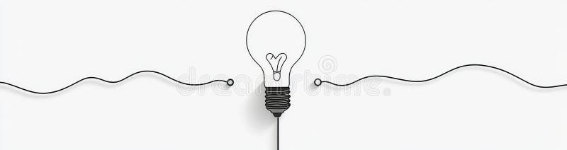 A Single Line Illustration of a Light Bulb, Question Mark, Plug, and ...