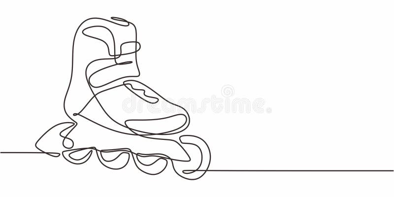 Single Line Minimalist Roller Skate. Inline Skating Concept Vector Art ...