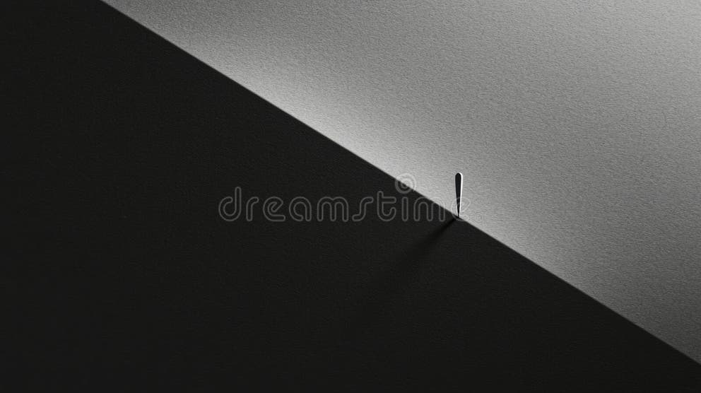 A Single Line Pierces a Black Surface, Casting a Shadow on the Right ...