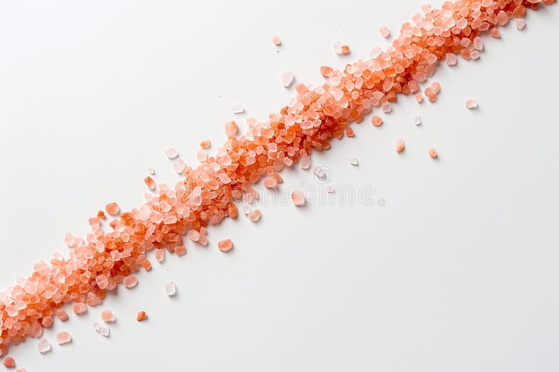 A Single Line of Pink Salt Dividing the Frame Diagonally on a Solid ...