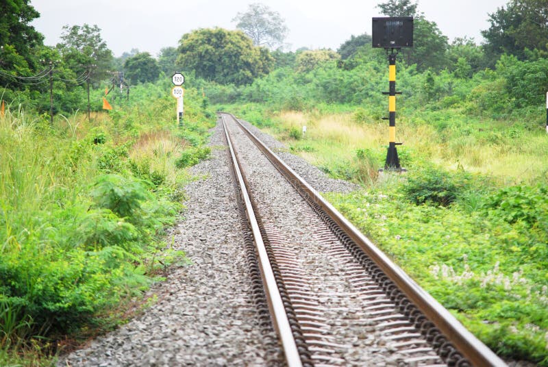 Single line railway stock photo. Image of travelling - 34191418