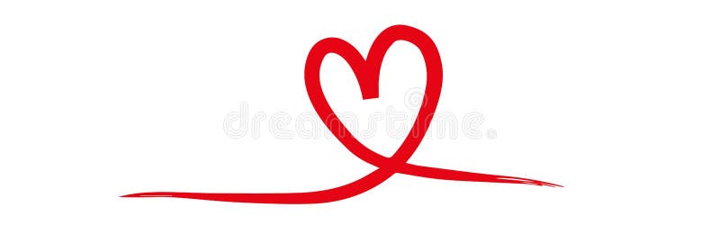 Single Line Valentine Day Heart Symbol. Stock Illustration ...