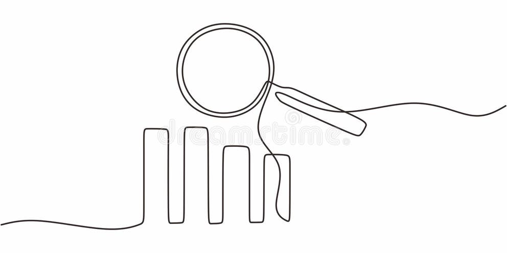 Single Line Vector Magnifier Graph. Data Analysis Investigation Vector ...