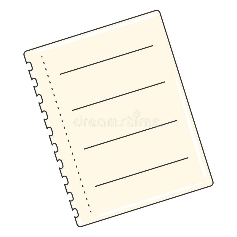 Single Lined Notebook Paper in Cartoon Style Vector Stock Vector ...