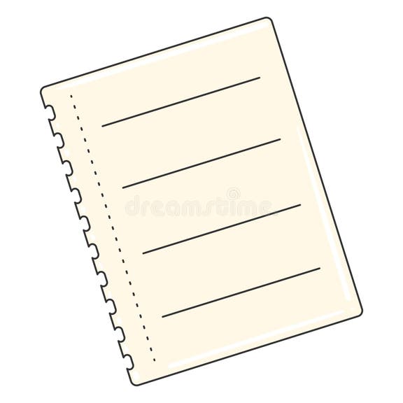 Single Lined Notebook Paper in Cartoon Style Vector Stock Vector ...