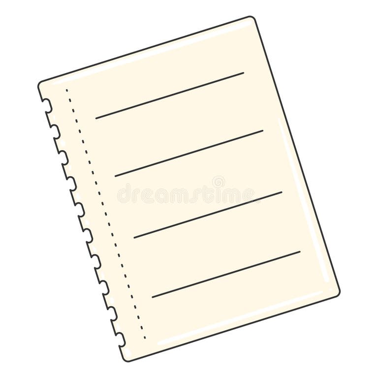 Single Lined Notebook Paper in Cartoon Style Vector Stock Vector ...