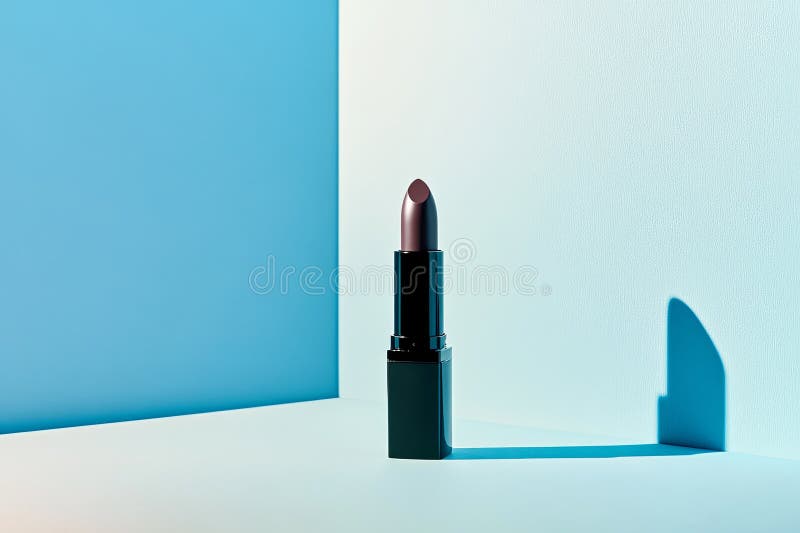 Single Lipstick Standing Upright Smooth Pastel Colored Backdrop Stock ...