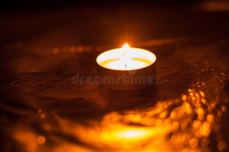 Single Lit Candles.Candles New Year Stock Photo - Image of burning ...