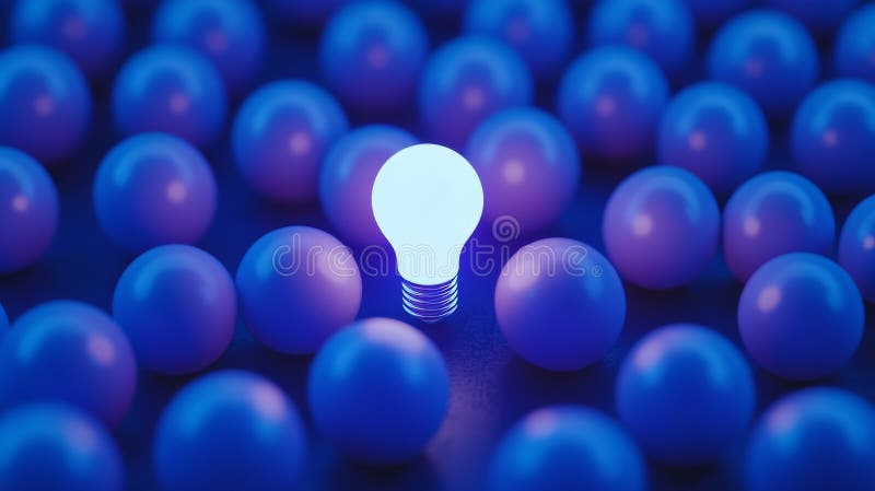 A Single Lit Light Bulb Surrounded by Unlit Ones Serves As a Metaphor ...