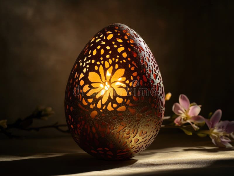A Single Lit Up Egg Sitting on a Table, Perfect for Use in Still Life ...