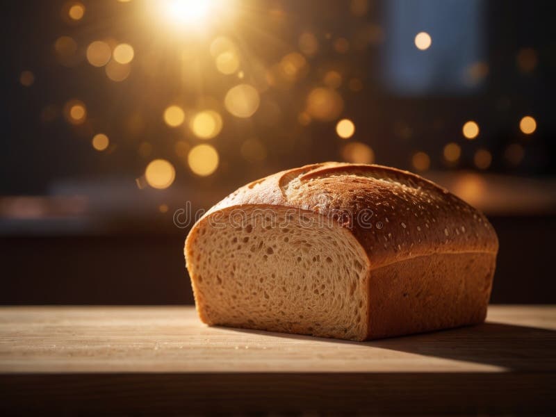 A Single Loaf of Bread Illuminated by a Beam of Light. Stock Photo ...
