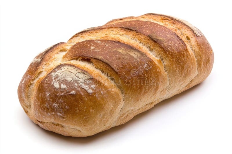 A Single Loaf of Bread Sits on a Clean White Surface Stock Image ...