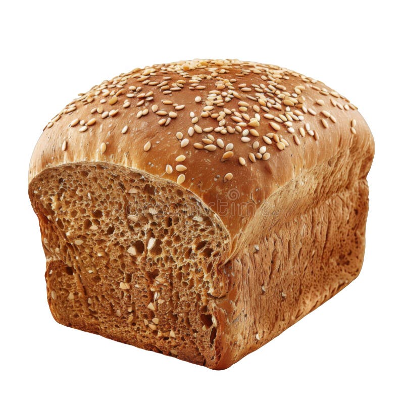 A Single Loaf of Sesame Seed Bread with a Sliced Side Stock Photo ...