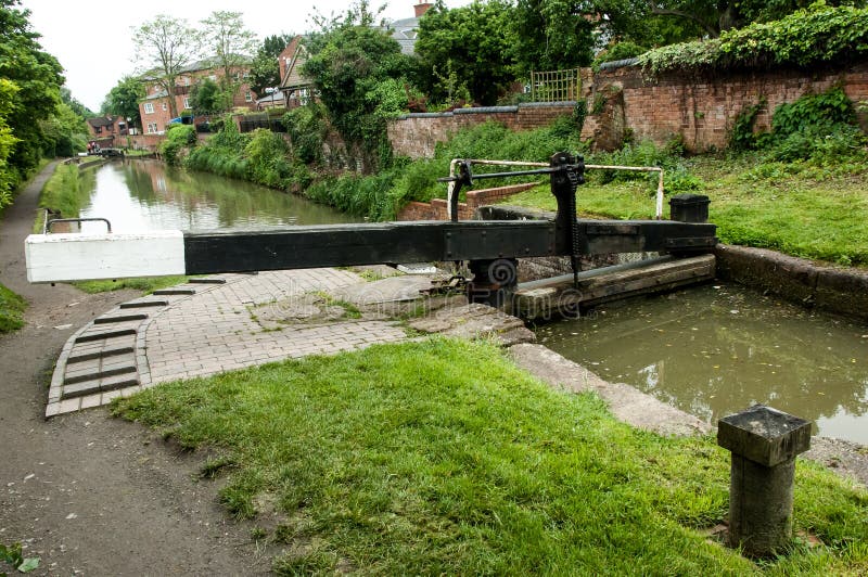 Single Lock on a English Midlands Canal Stock Photo - Image of ...