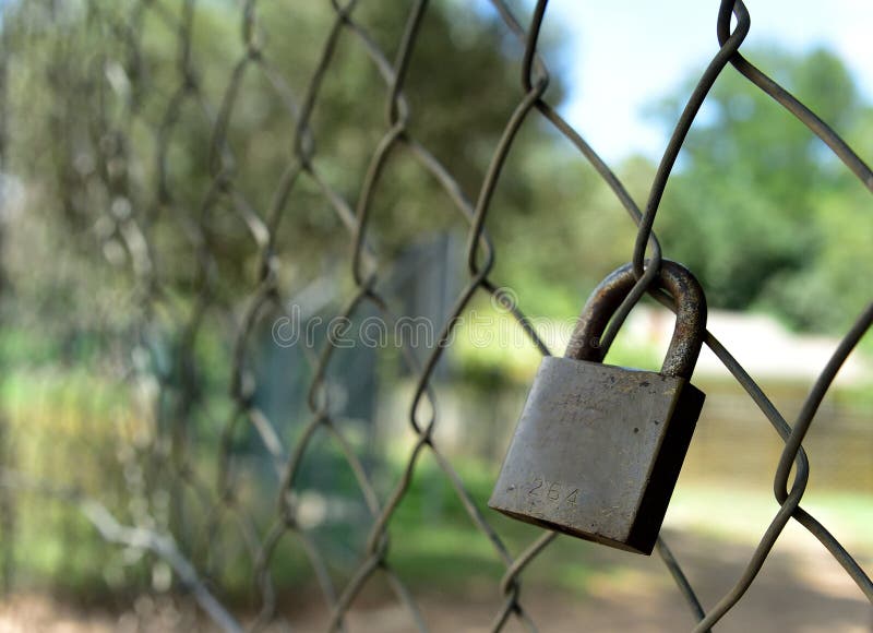 A Single Lock on a Wire Fence Stock Photo - Image of romantic, power ...