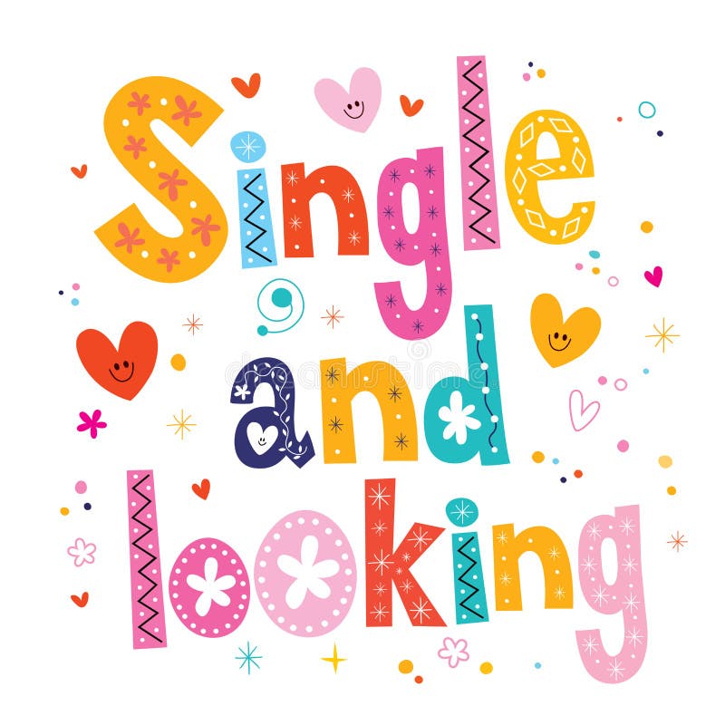 Single and looking stock vector. Illustration of typescript - 53495638