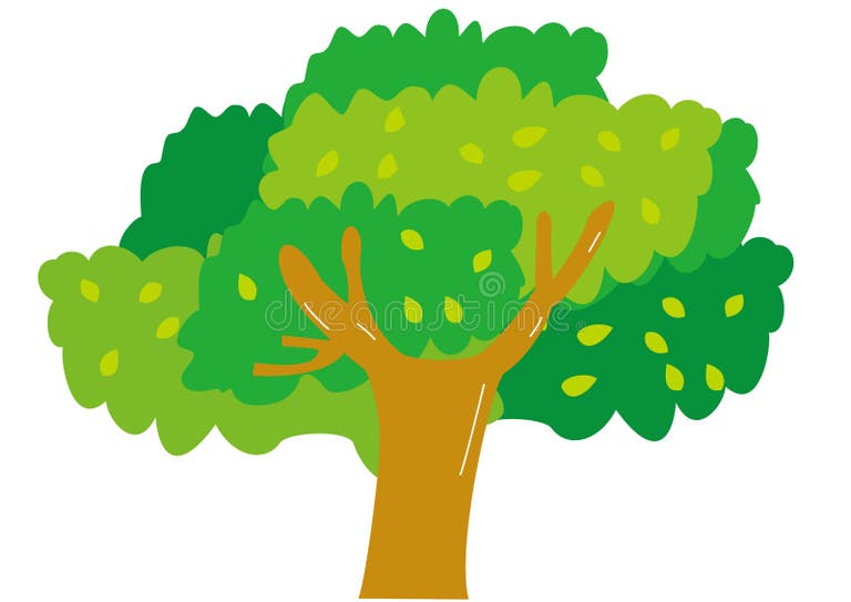 A single lush green tree stock vector. Illustration of wood - 343700574