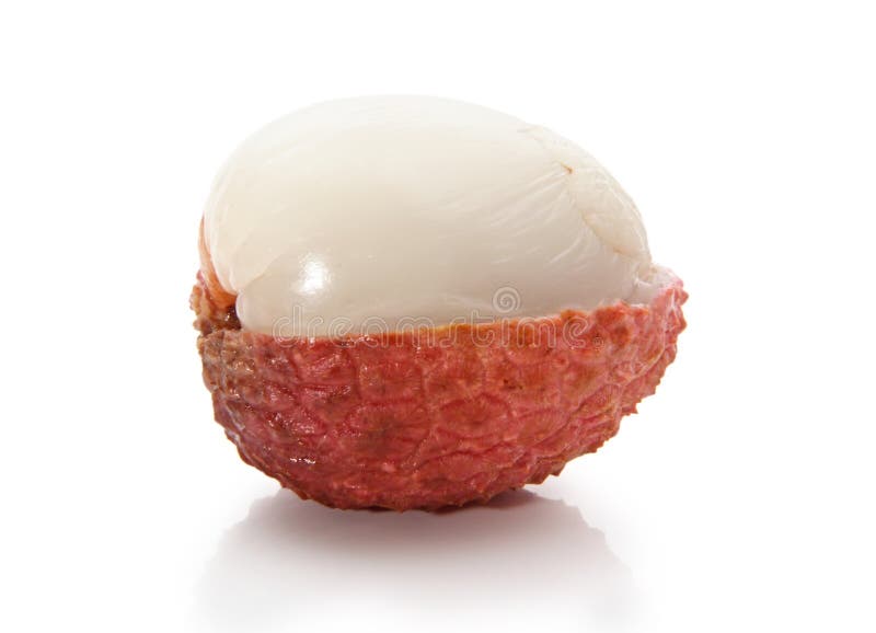 Single lychee stock image. Image of asian, white, fresh - 4569621